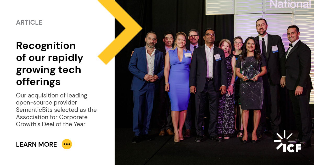 Recognition of our Rapidly Growing Tech Offerings | ICF