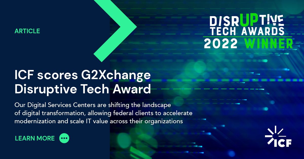 ICF Scores G2Xchange Disruptive Tech Award | ICF