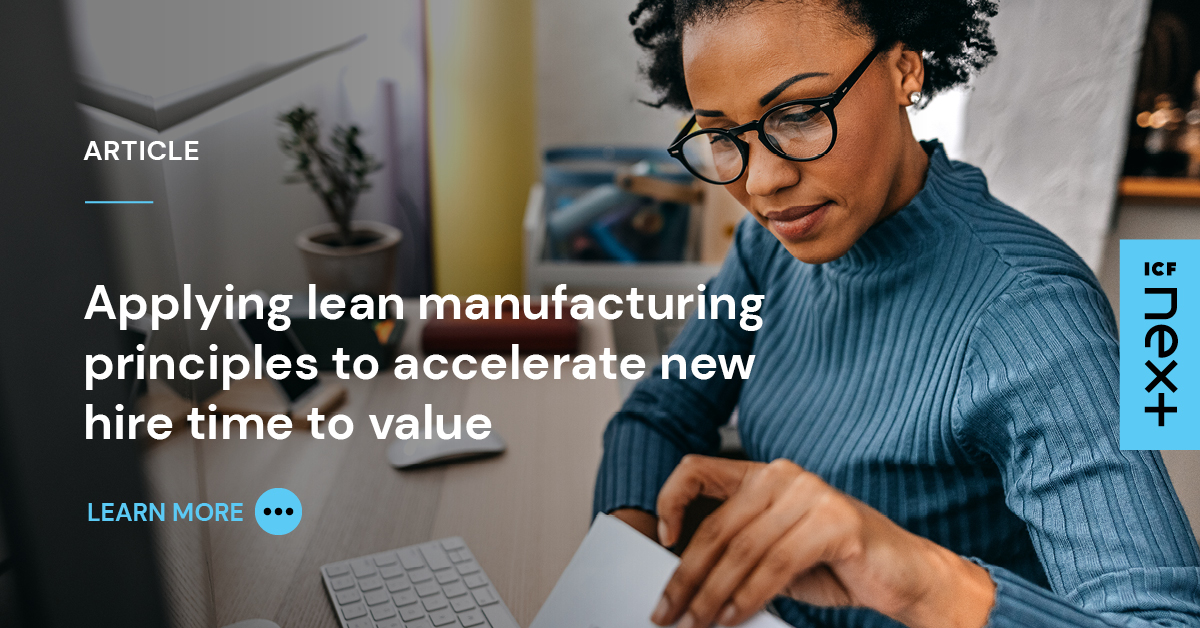 Applying Lean Manufacturing Principles to Accelerate New Hire Time to ...