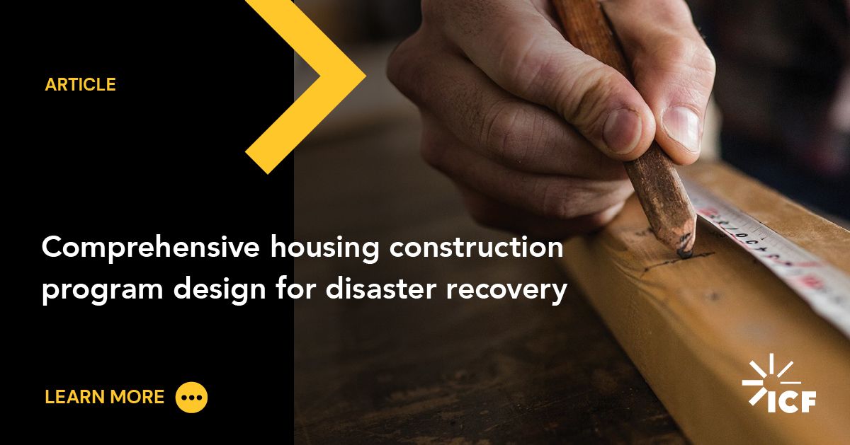 Comprehensive housing construction program design for disaster recovery ...